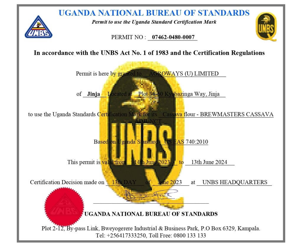 Certifications - AgroWays (U) Limited